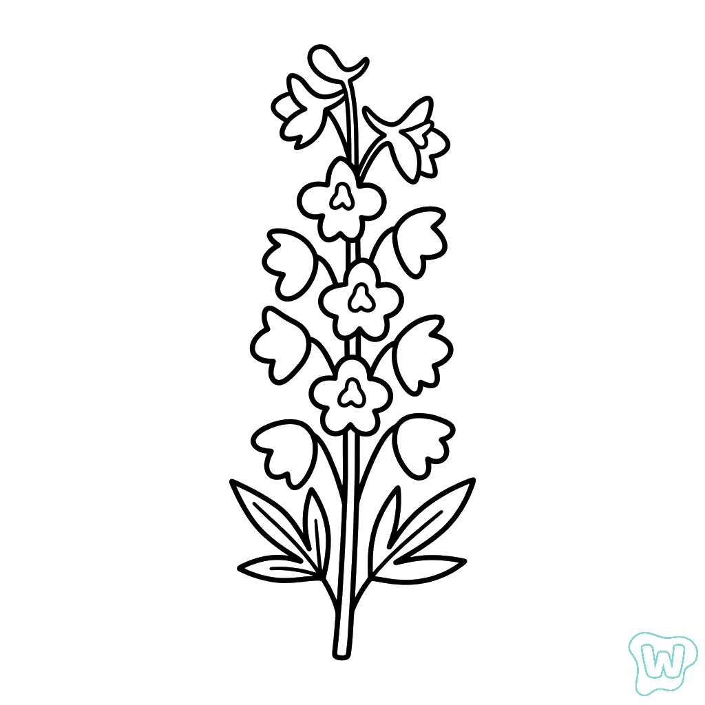15 Delphinium Para Colorear - Imprimir Gratis PDF