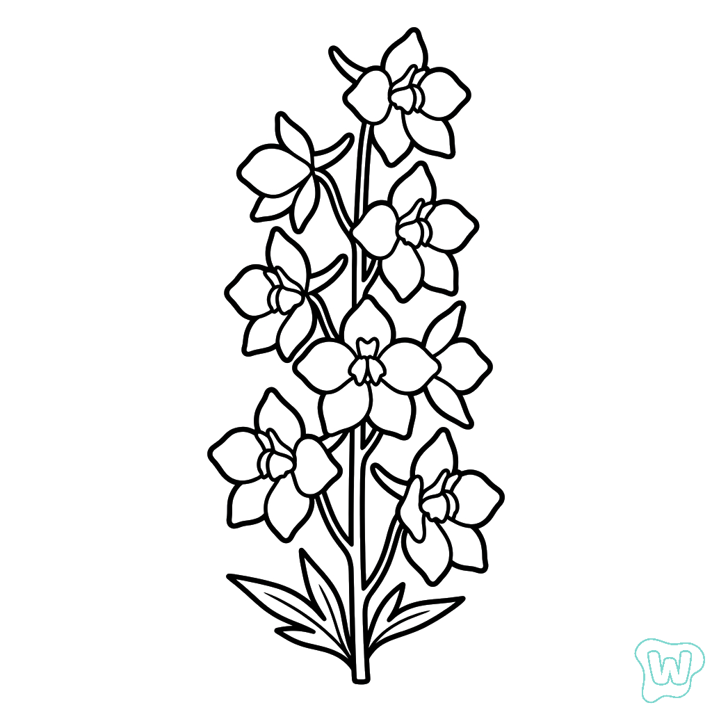 15 Delphinium Para Colorear - Imprimir Gratis PDF
