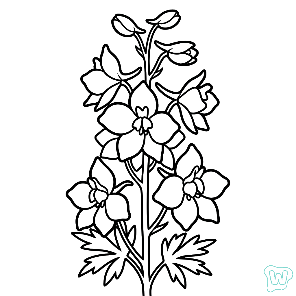 15 Delphinium Para Colorear - Imprimir Gratis PDF